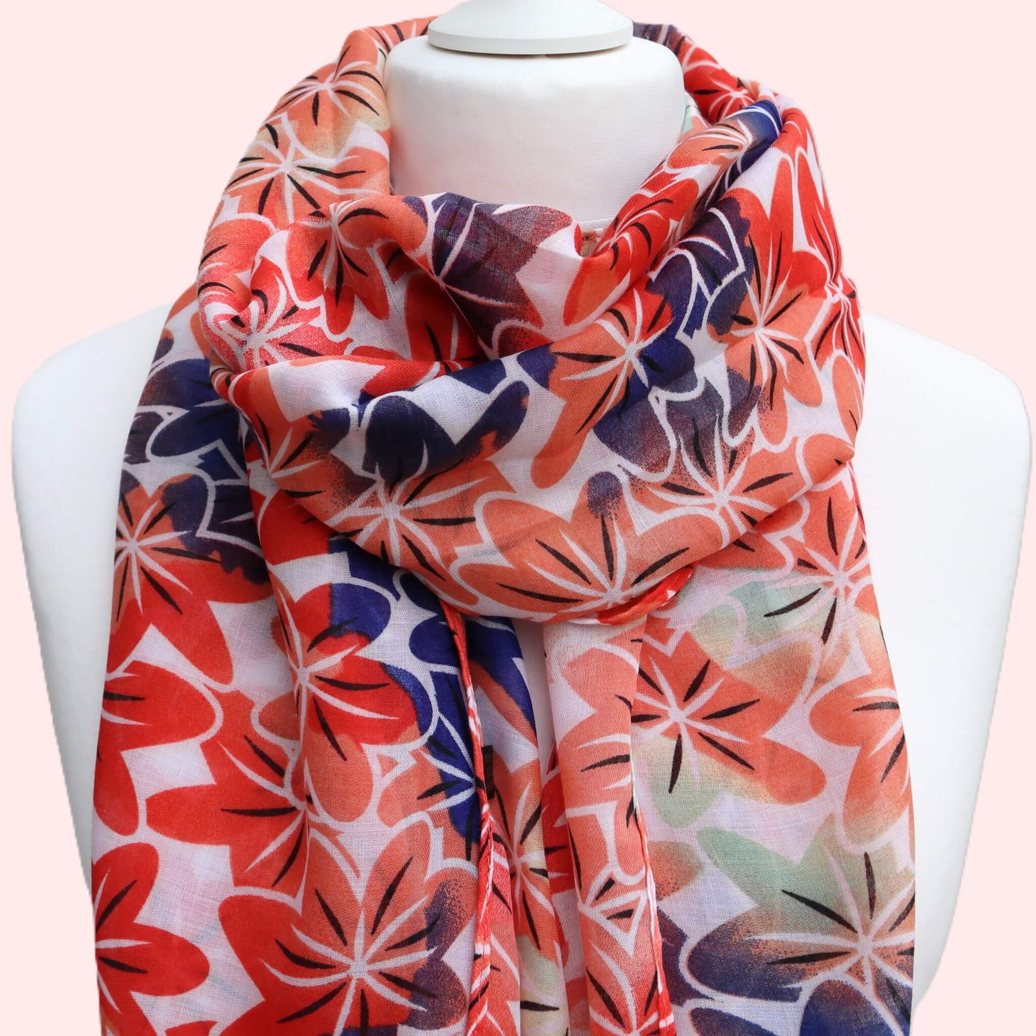 Bloom All Year Round with a Multi-Way Red Floral Scarf – Aurora's Array